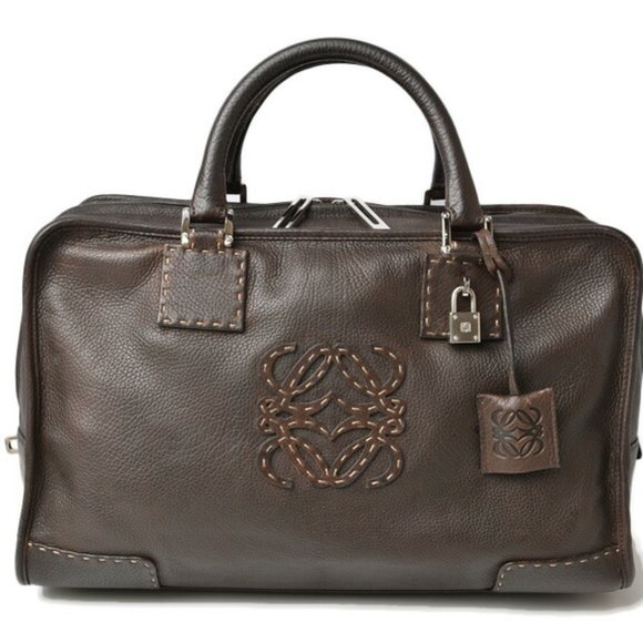 Loewe | Bags | Loewe Handbag Amazona 36 Amazona Leather Dark Brown ...